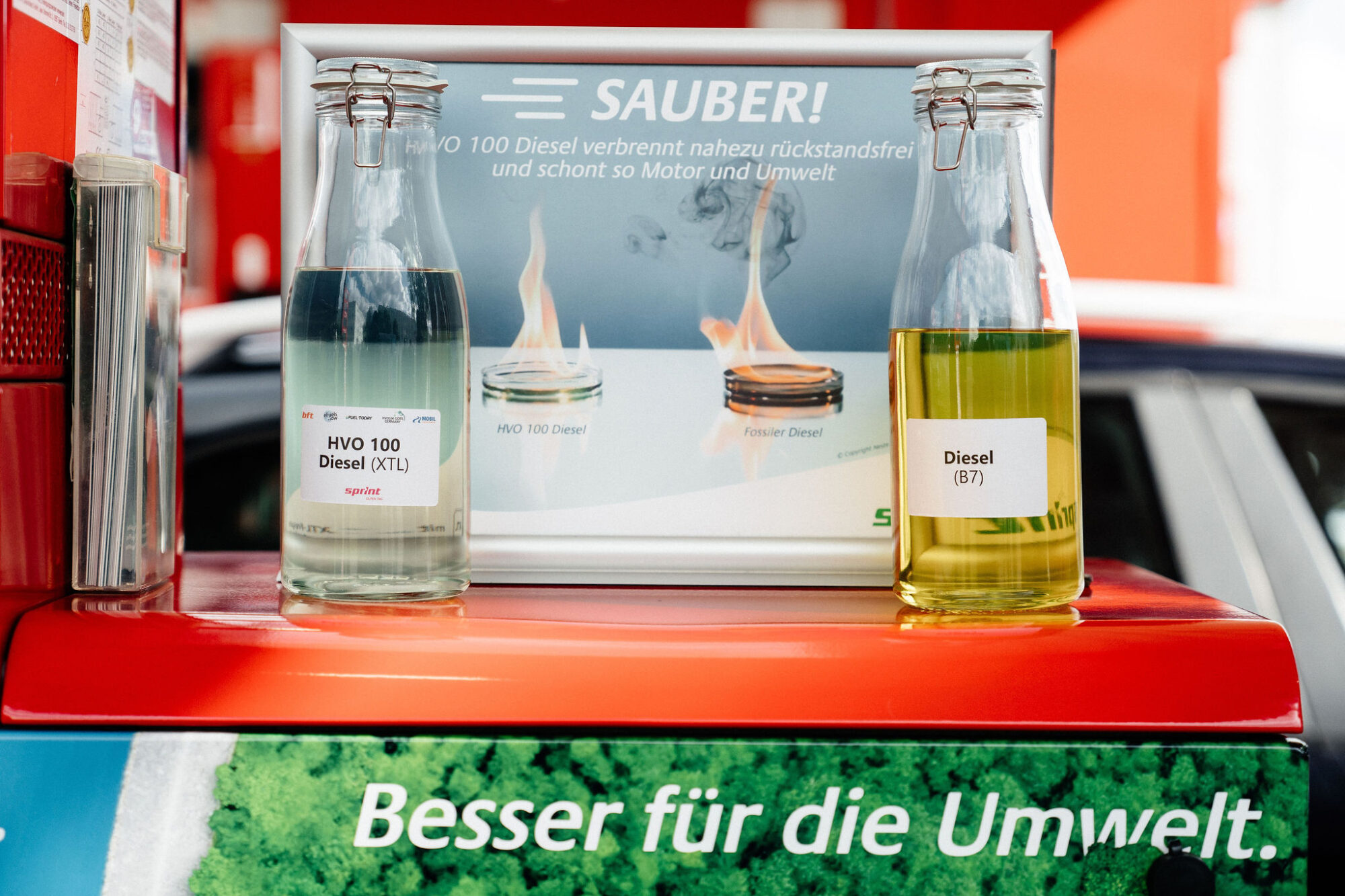 Erste Tankstelle in Berlin eröffnet Zapfsäule mit HVO 100 Diesel